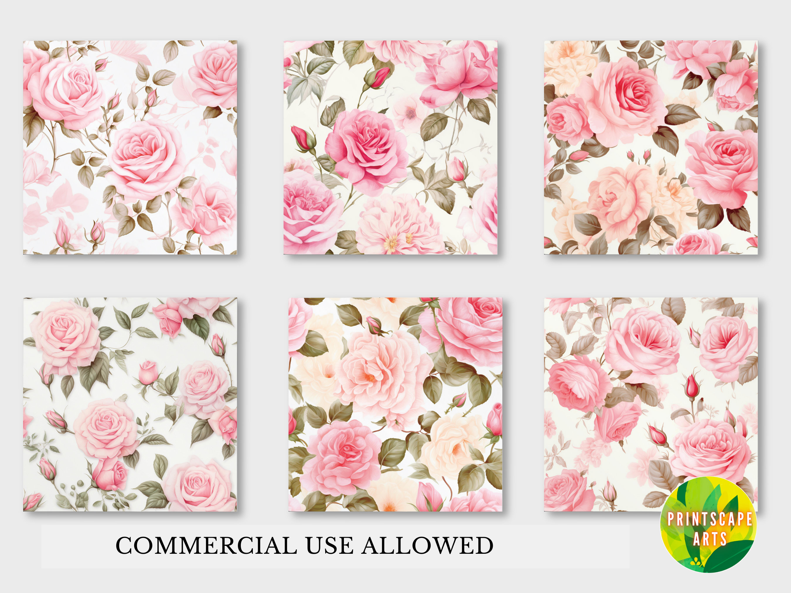 Watercolor Pink Roses Digital Paper: Seamless Floral Patterns (digital ...