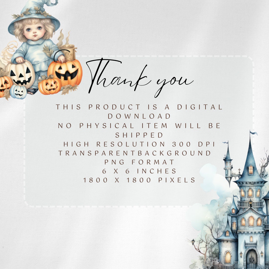 Whimsical Cute Pastel Halloween Clipart Collection Halloween Vintage ...