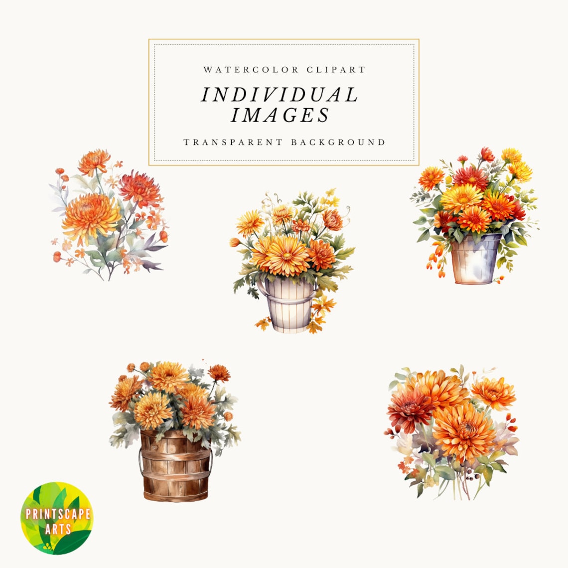 Autumn Floral Clipart Fall Watercolor Clipart Autumn - Etsy