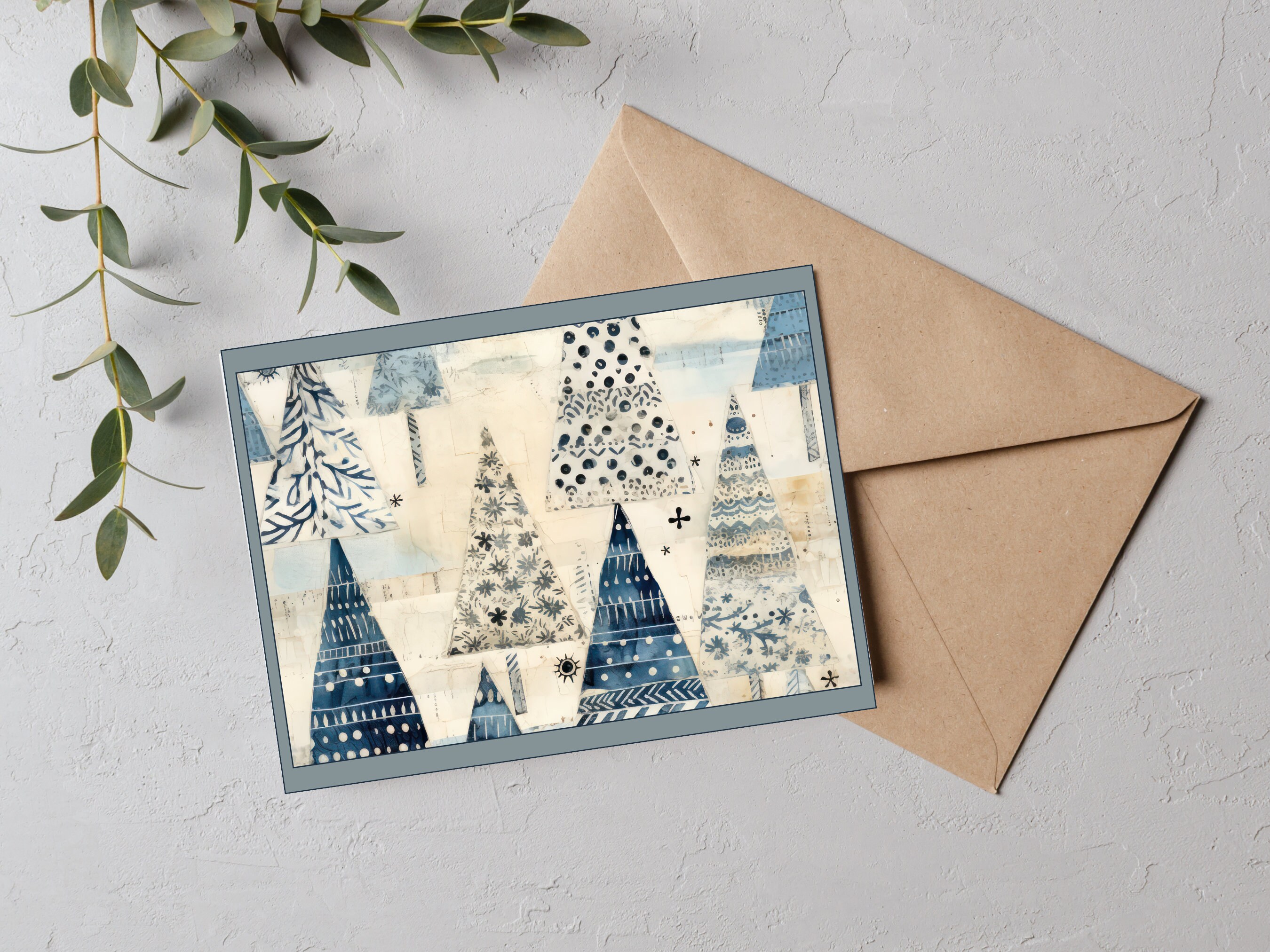 Printable Blue Christmas Digital Paper: Downloadable Vintage Retro ...