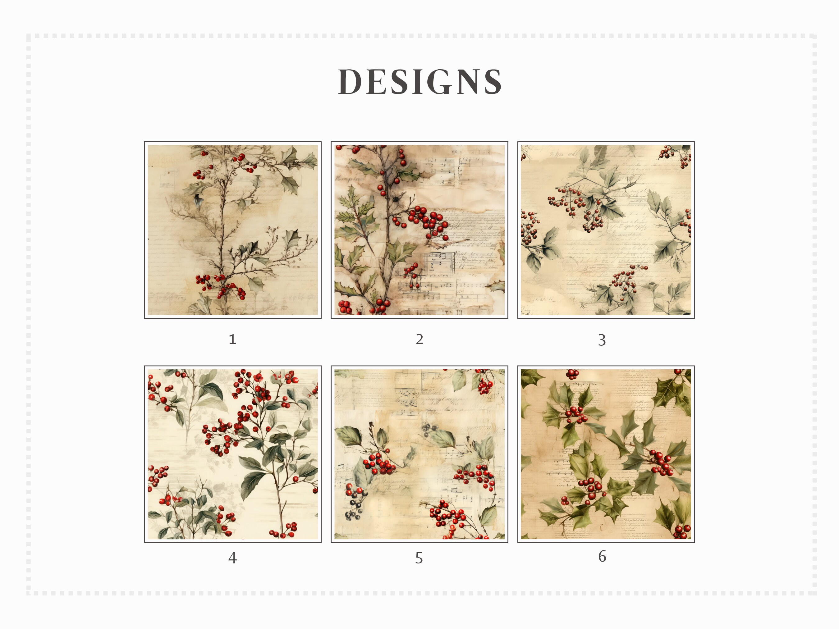 Printable Christmas Digital Paper: Downloadable Vintage Retro Christmas ...