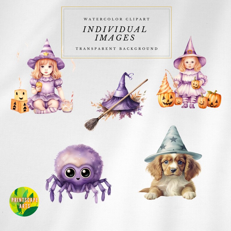 Whimsical Cute Pastel Halloween Clipart Collection Halloween Vintage ...