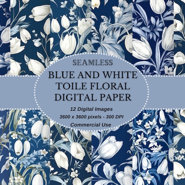 Toile Inspired Green and White Floral and Fauna Seamless Digital ...