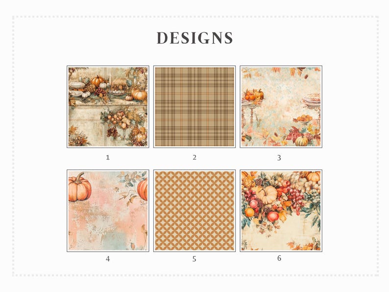 Thanksgiving Digital Paper Set: Earth Tone Patterns (digital Download ...
