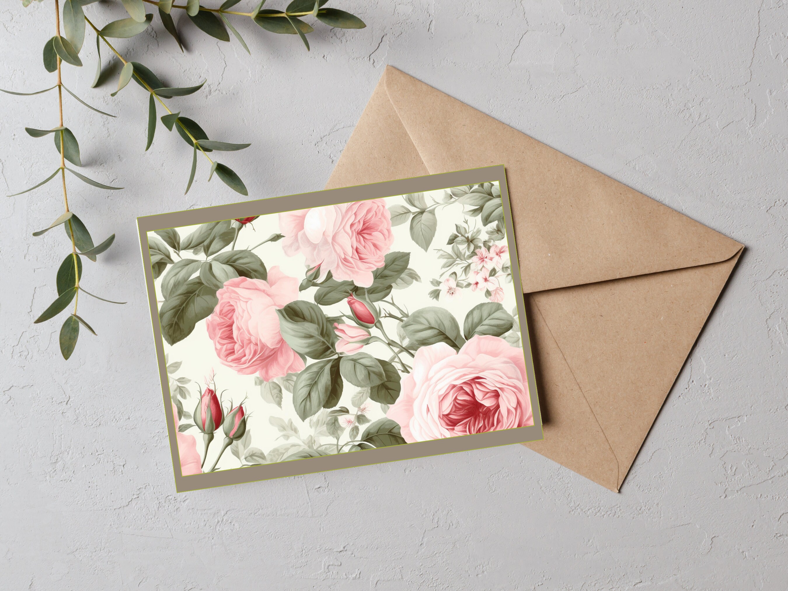 Watercolor Pink Roses Digital Paper Pack Roses Seamless - Etsy