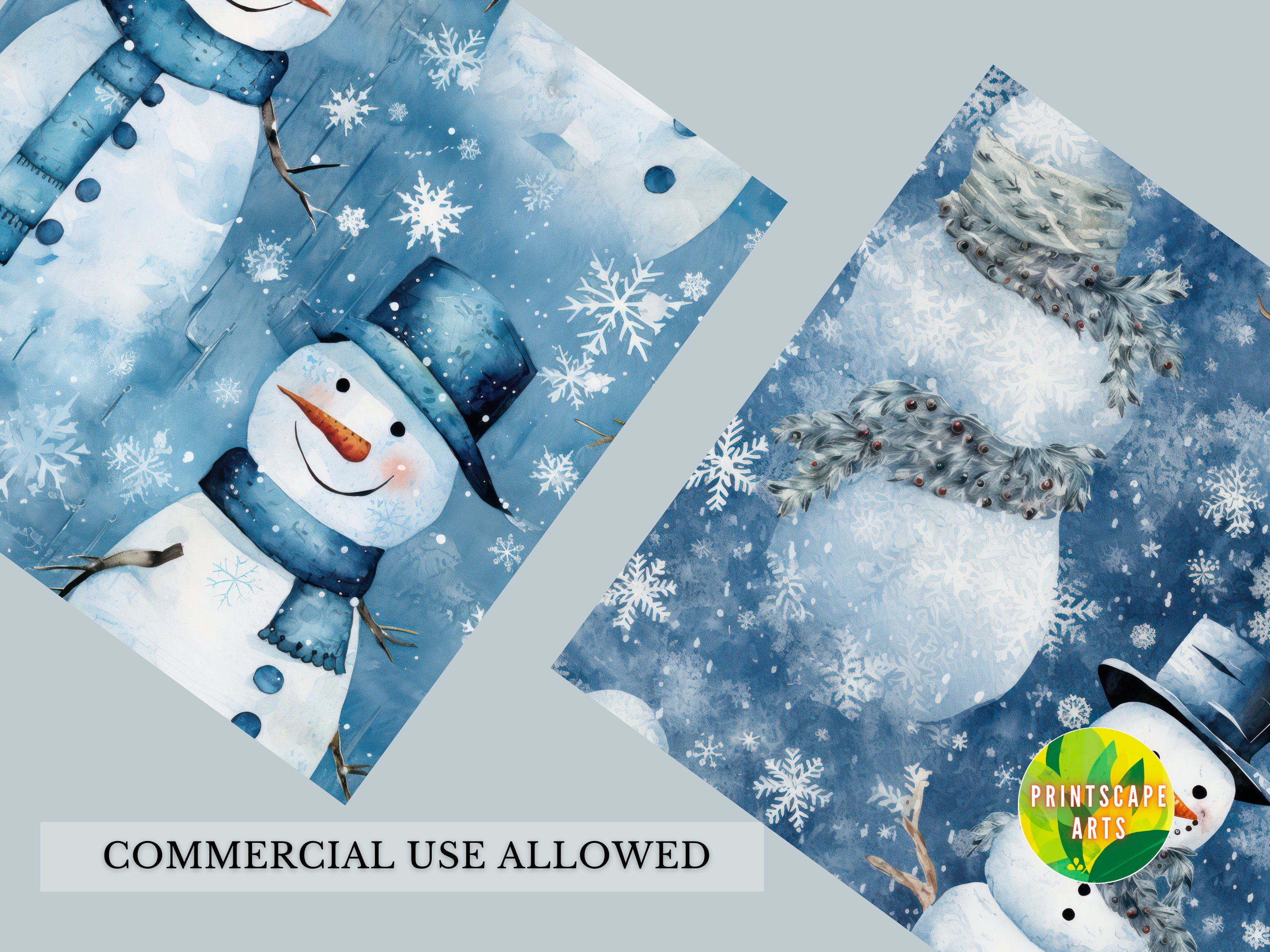 Blue & White Christmas Digital Paper: Vintage Scrapbook Designs ...