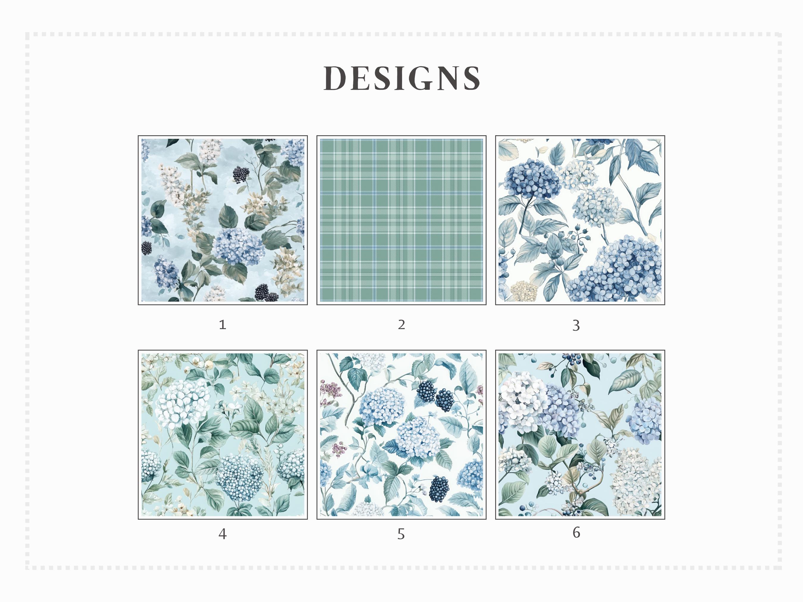 Vintage Toile Hydrangea Digital Paper: Pale Blue Floral (digital ...