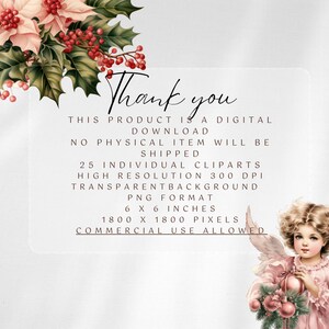 Vintage Pink Christmas Clipart Collection - Pink Retro Style, High ...