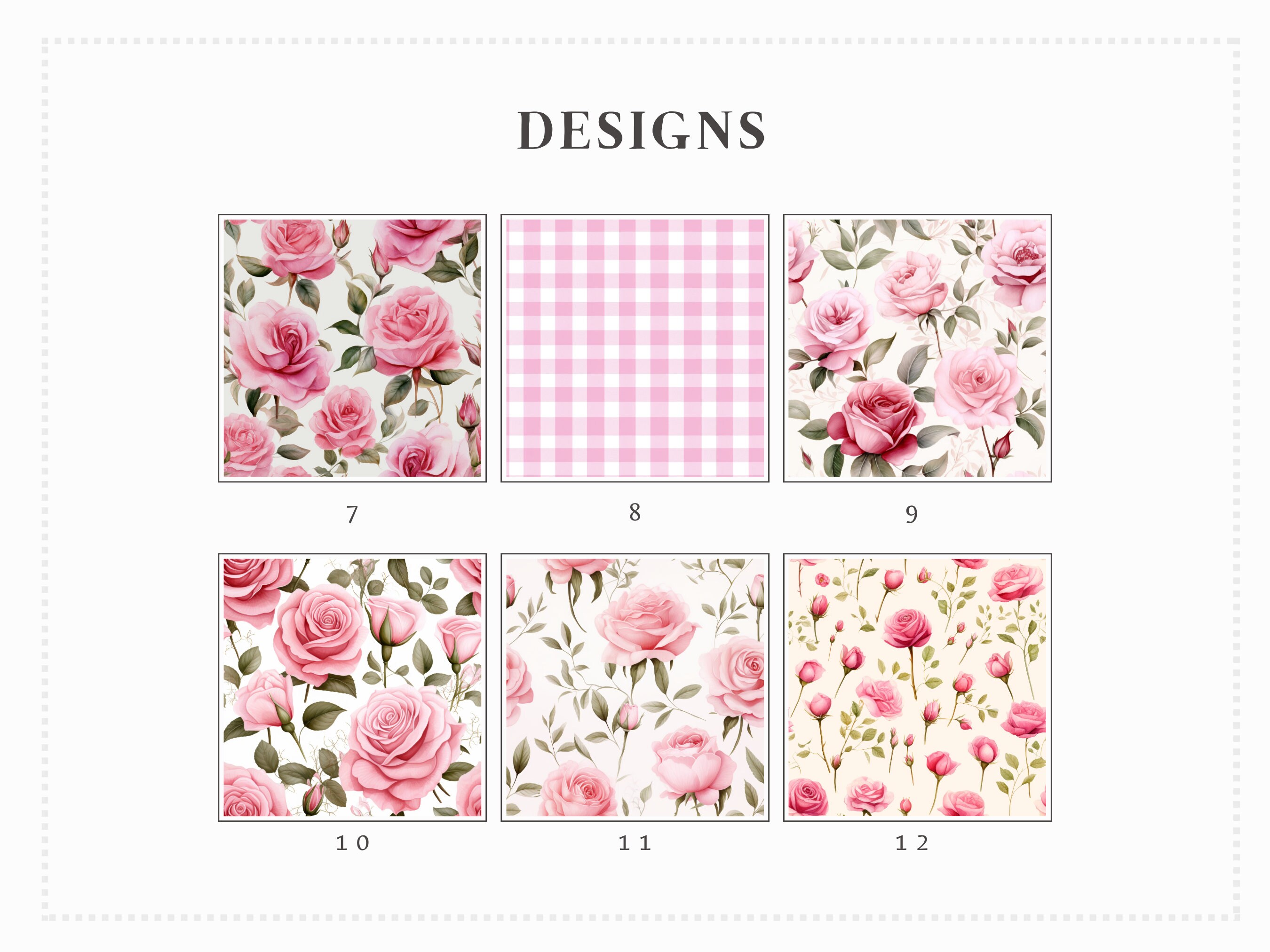 Watercolor Pink Roses Digital Paper Pack, Roses Seamless Pattern, Pink ...