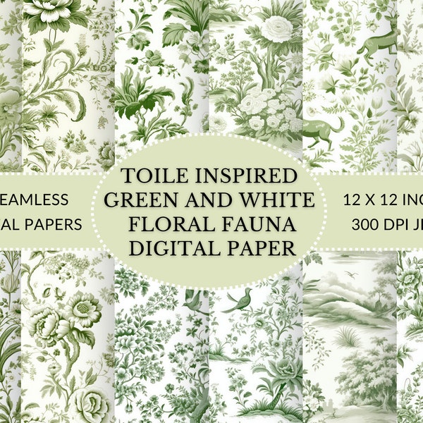 Toile Digital Paper - Etsy