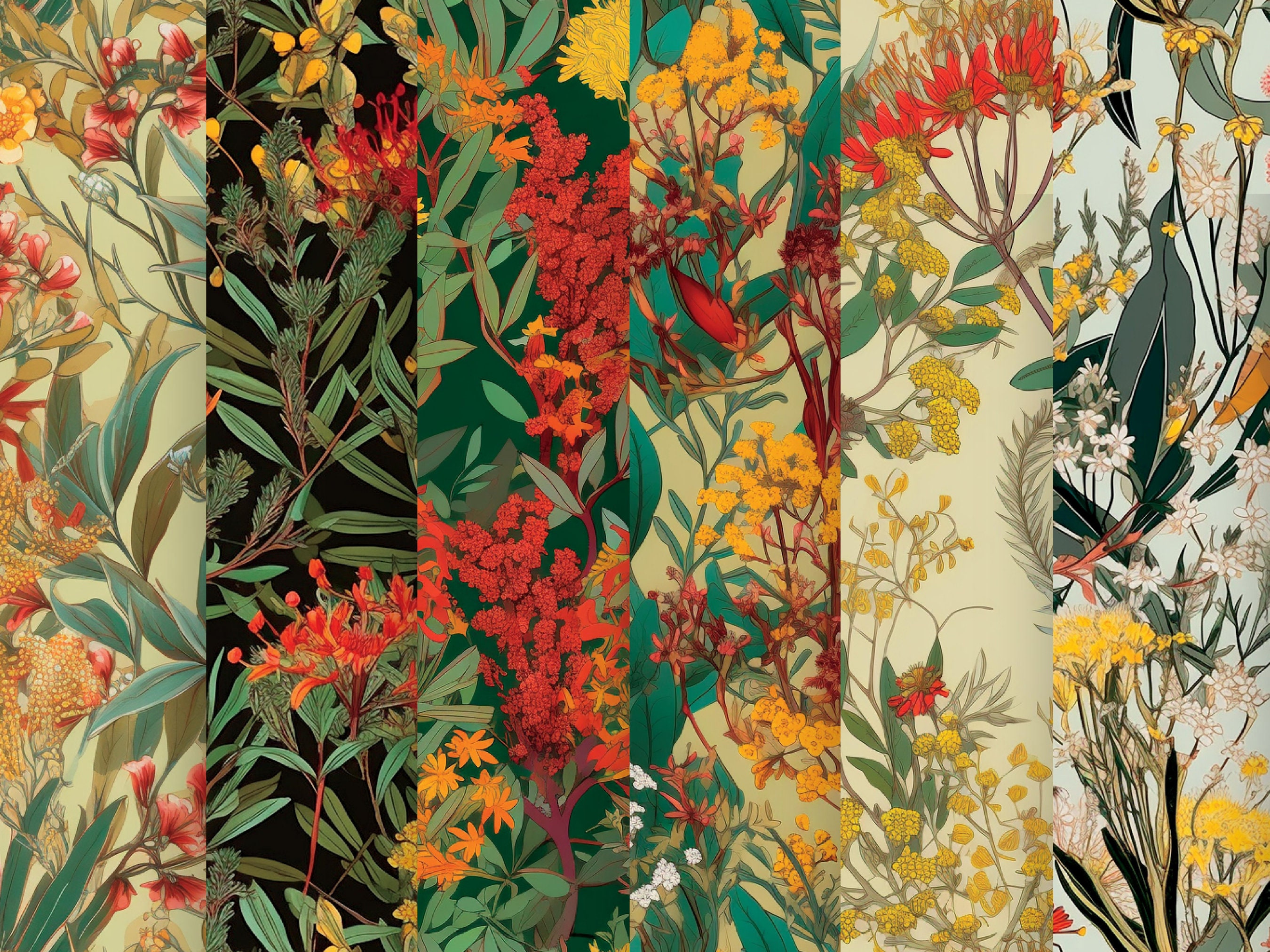 Eucalyptus Flowers, Seamless Digital Paper, Flowers Printable Digital ...