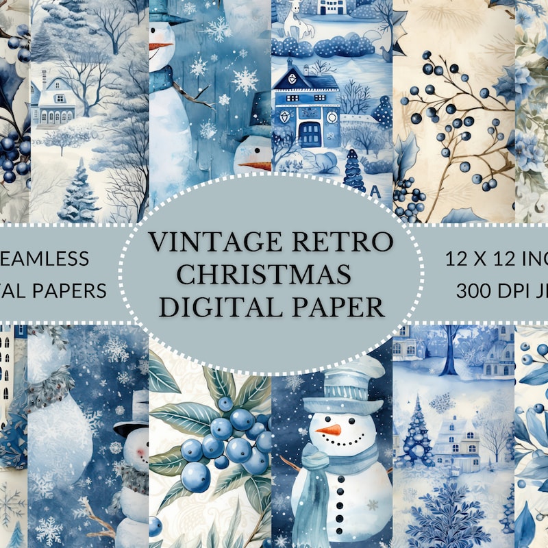 Christmas Digital Paper - Etsy