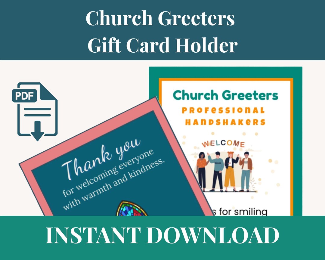 Church Greeters Thank You Card – Printable Religious Appreciation (PDF ...