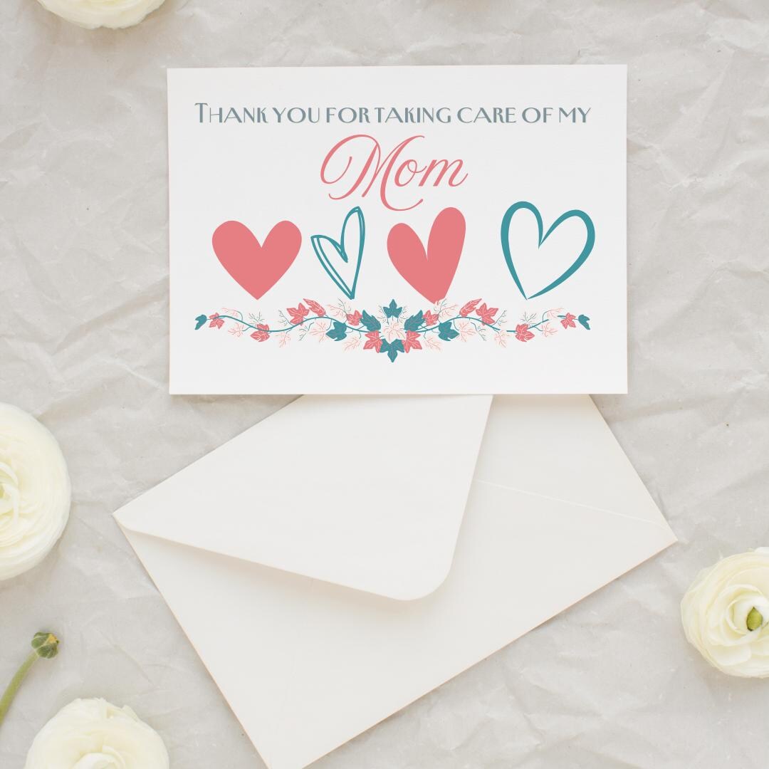Caregiver Appreciation Card | Printable Thank You Card for Taking Care ...