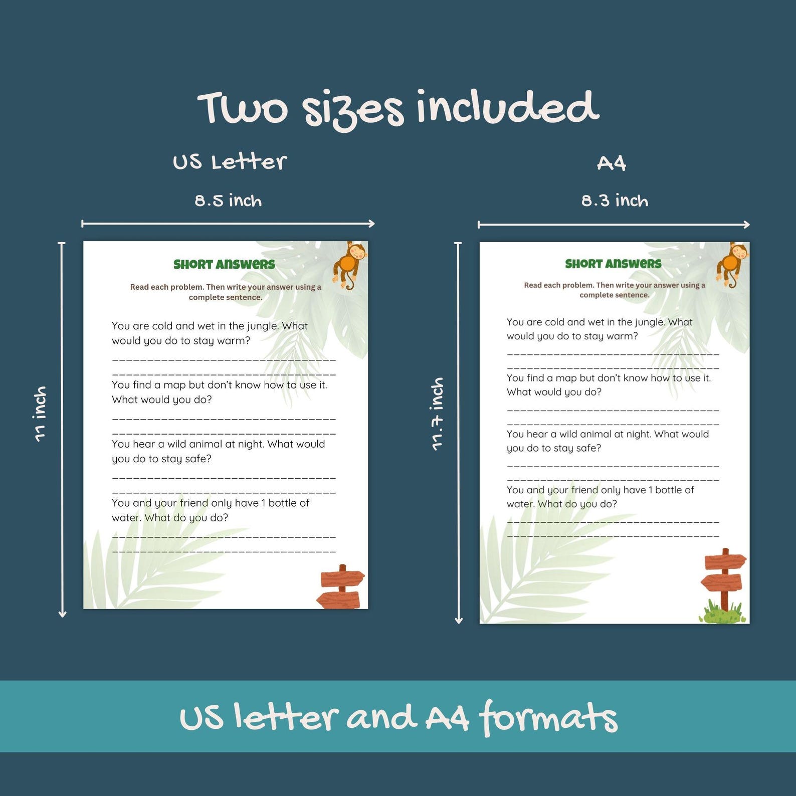 Jungle Problem Solving Worksheets | What Would You Do? | ESL CLIL ...