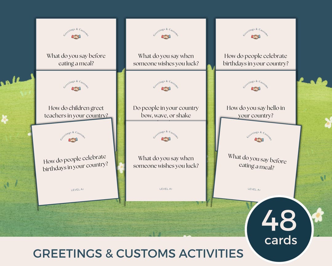 ESL Greetings Flashcards Printable | A1 Level English Conversation ...