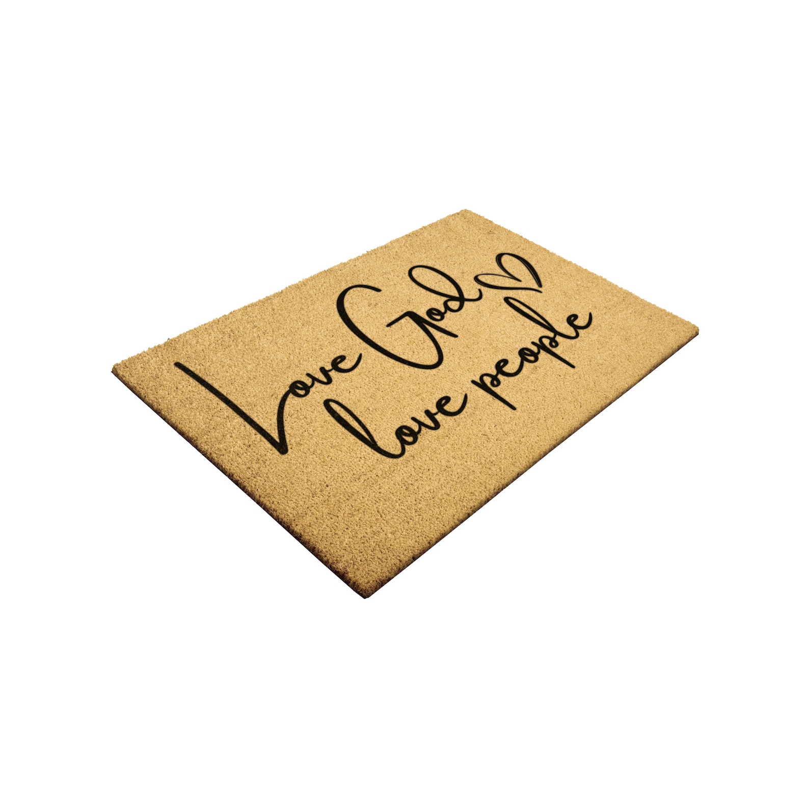 Christian Doormat Love God Love People - Cute Welcome Mat, Coir Outdoor ...