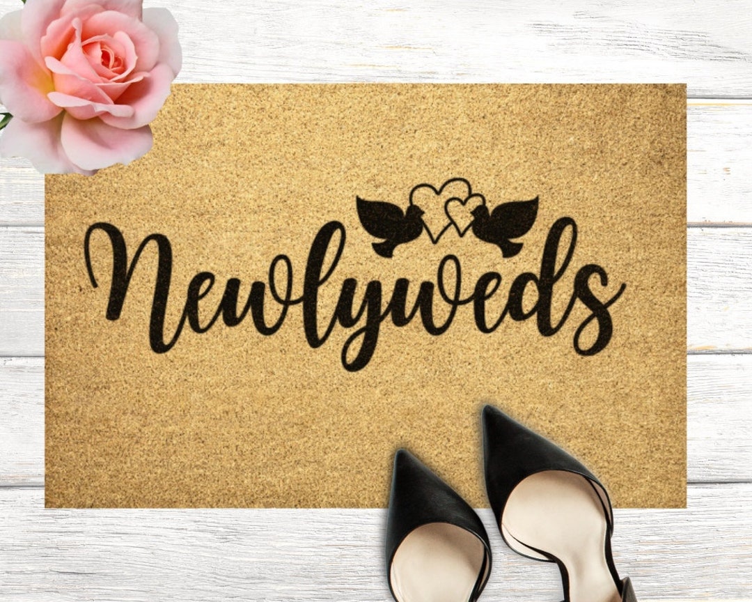 Newlyweds Doormat -- Just Married Wedding Gift Present, Cute Welcome ...