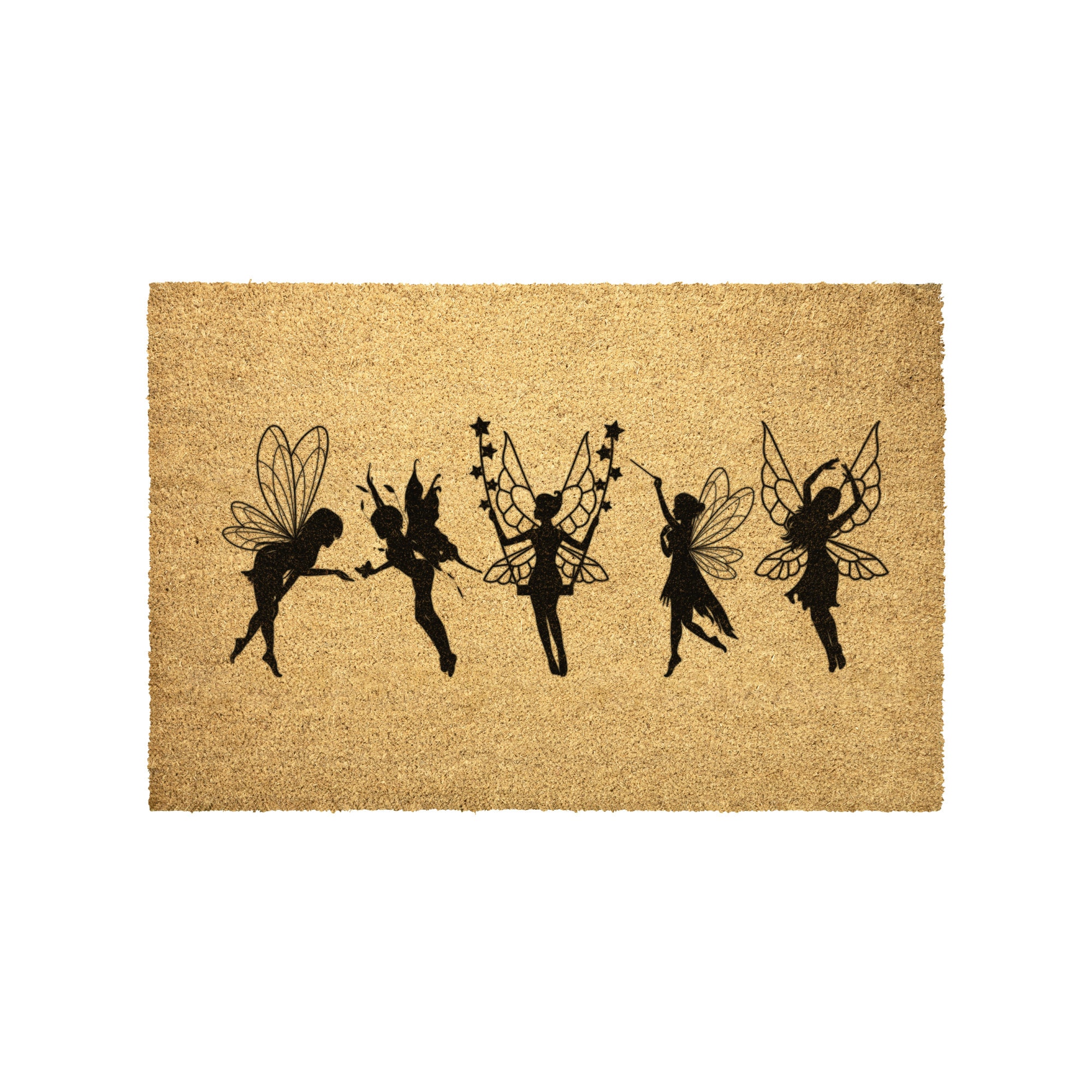 Cottagecore Doormat Fairies Cute Welcome Mat, Mythical Creature, Coir ...