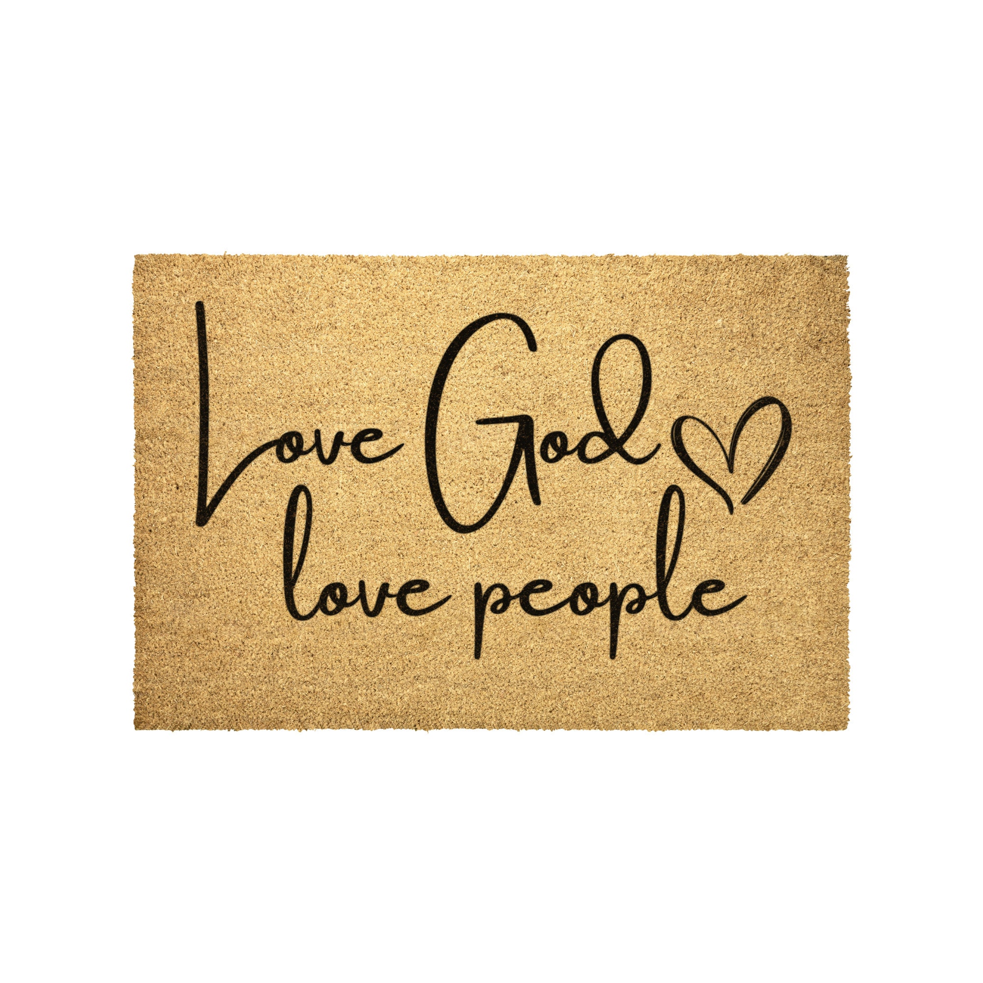 Christian Doormat Love God Love People Cute Welcome Mat, Coir Outdoor ...