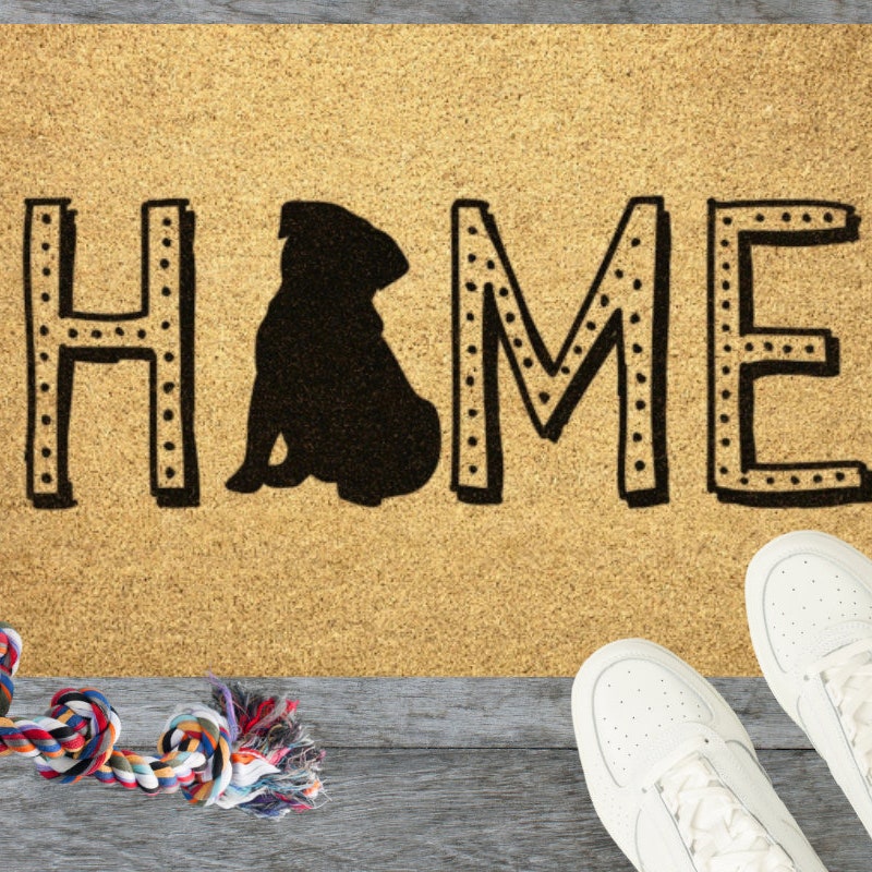Pug Welcome Mat - Etsy