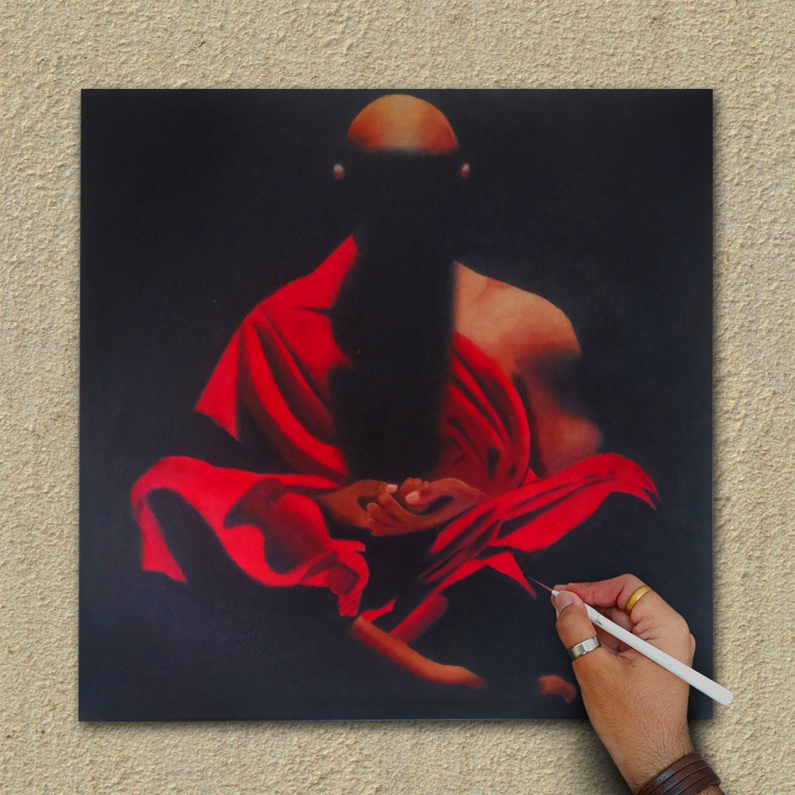 Original Painting Monk Painting Home Decor Wall Art Wall Painting Oil ...
