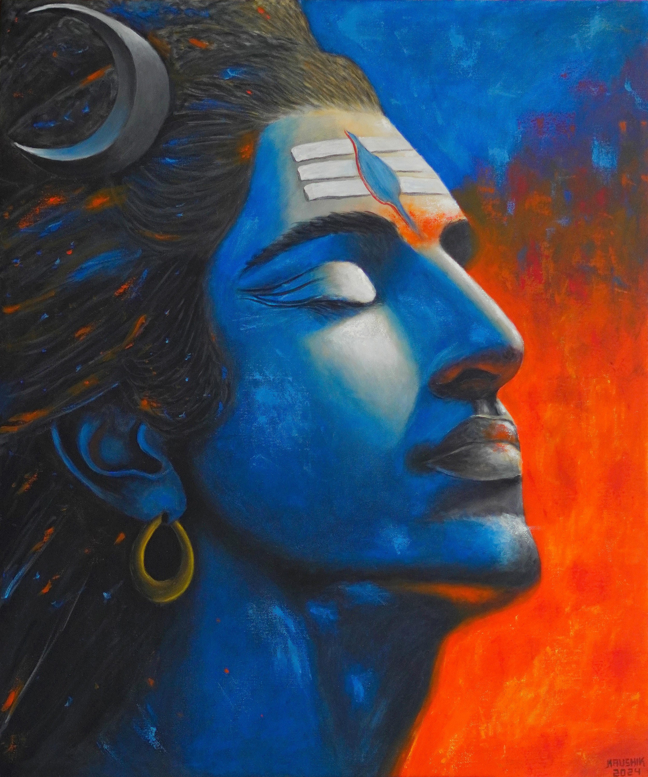Indian God Shiva Abstract Painting Shiva Painting for Decor Abstract ...