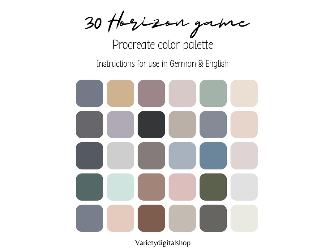30 Horizan Game Procreate Color Palette, Procreate Brushes, Procreate ...