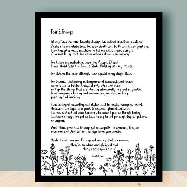 Fear and Fridays Poem Print - Etsy
