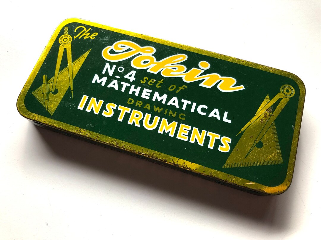 Tokin No. 4 Set of Mathematical Drawing Instruments, Vtg Geometry Set ...