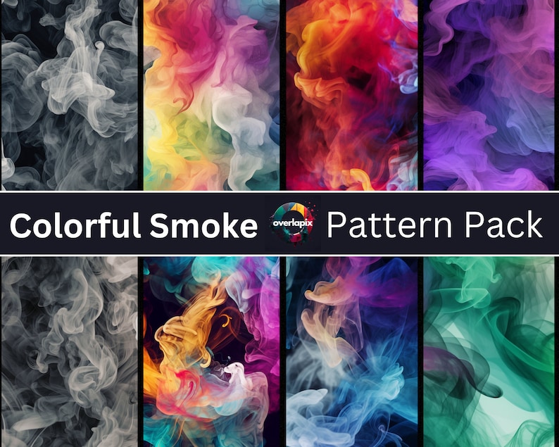 Colorful Smoke - Seamless Pattern Pack (8) - Etsy