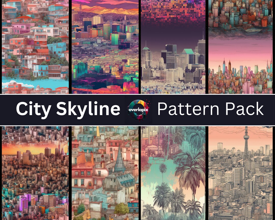 City Skyline - Seamless Pattern Pack (8) - Etsy