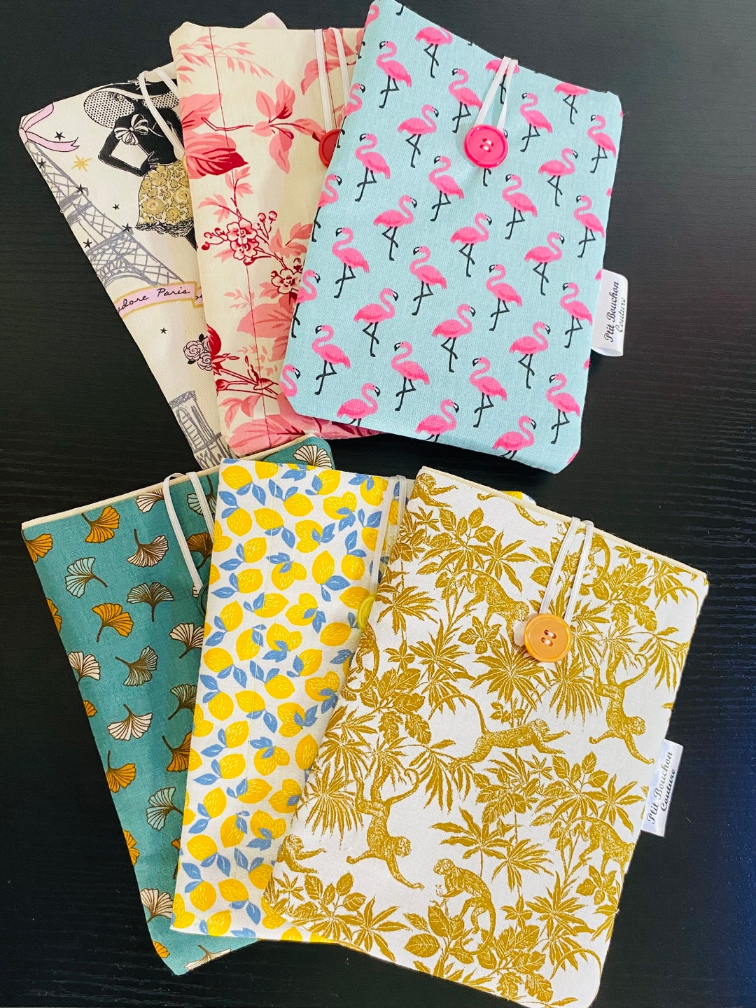 Book & E-reader Pouch – Handmade Padded Fabric Cover – Elegant ...