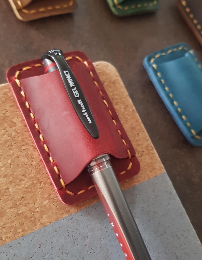 Handmade Leather Single Pen Clip for Books & Notebooks, Pen Pencil Clip ...