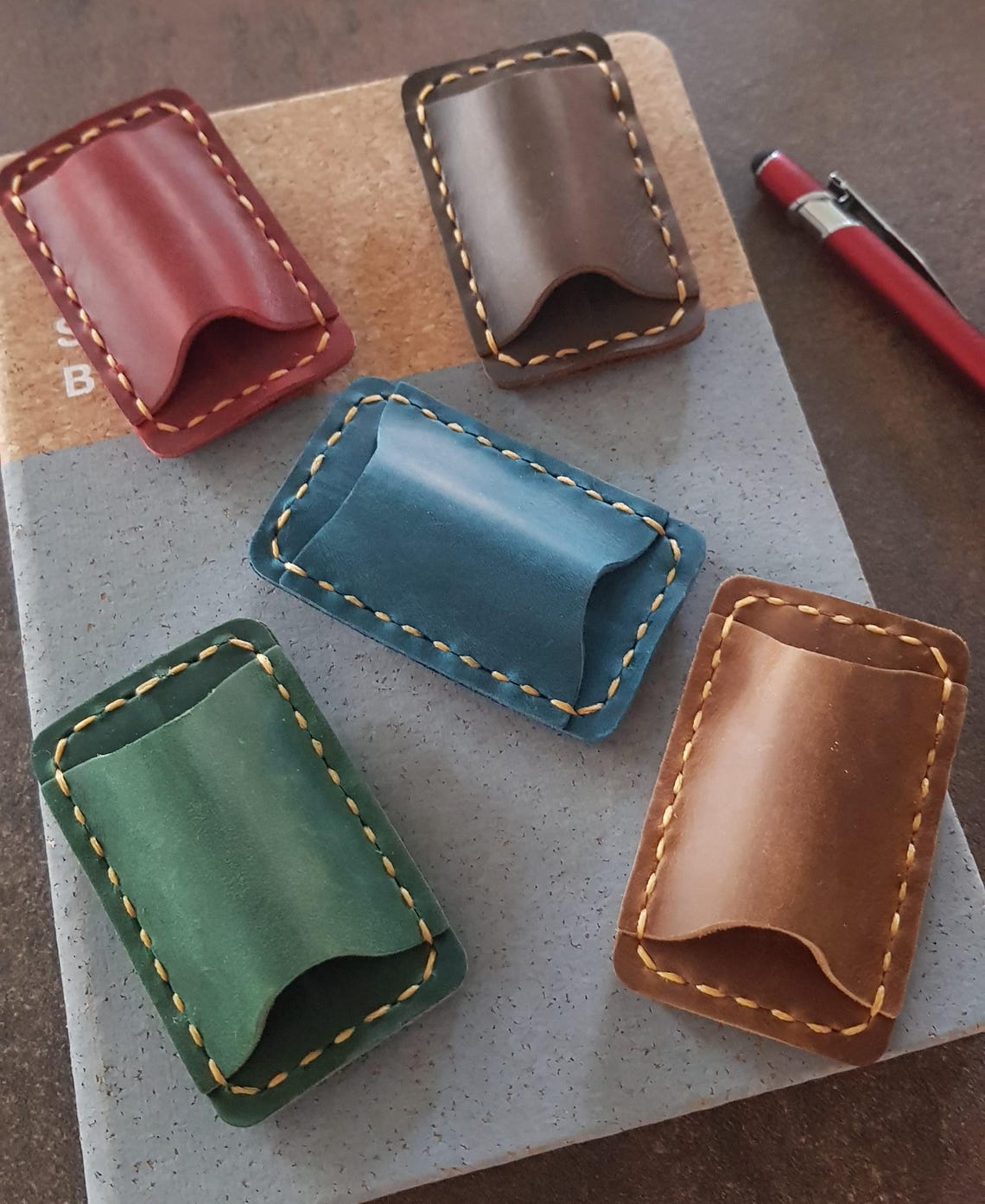 Handmade Leather Single Pen Clip for Books & Notebooks, Pen Pencil Clip ...