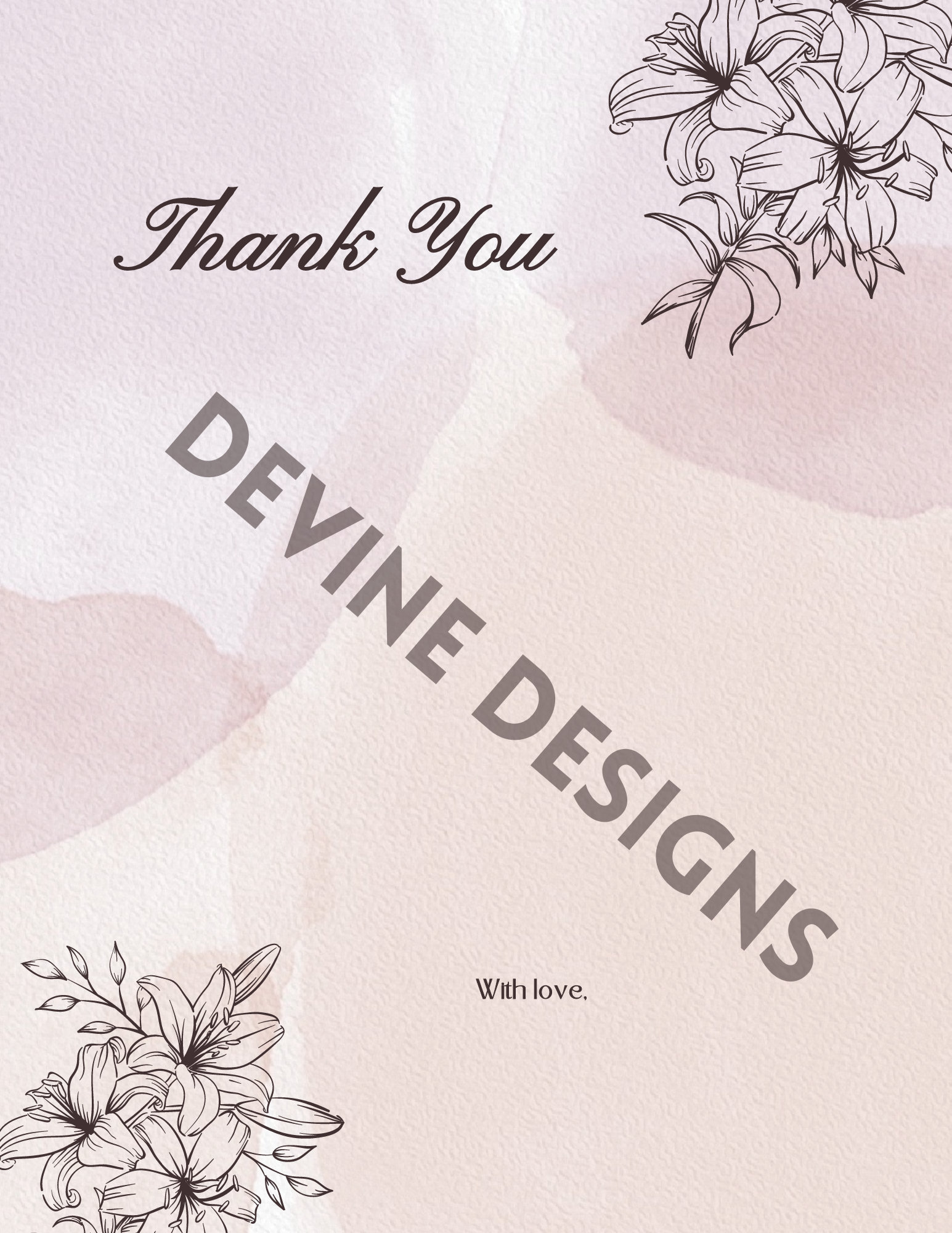 Thank You Letter Printable 5 Pack - Etsy