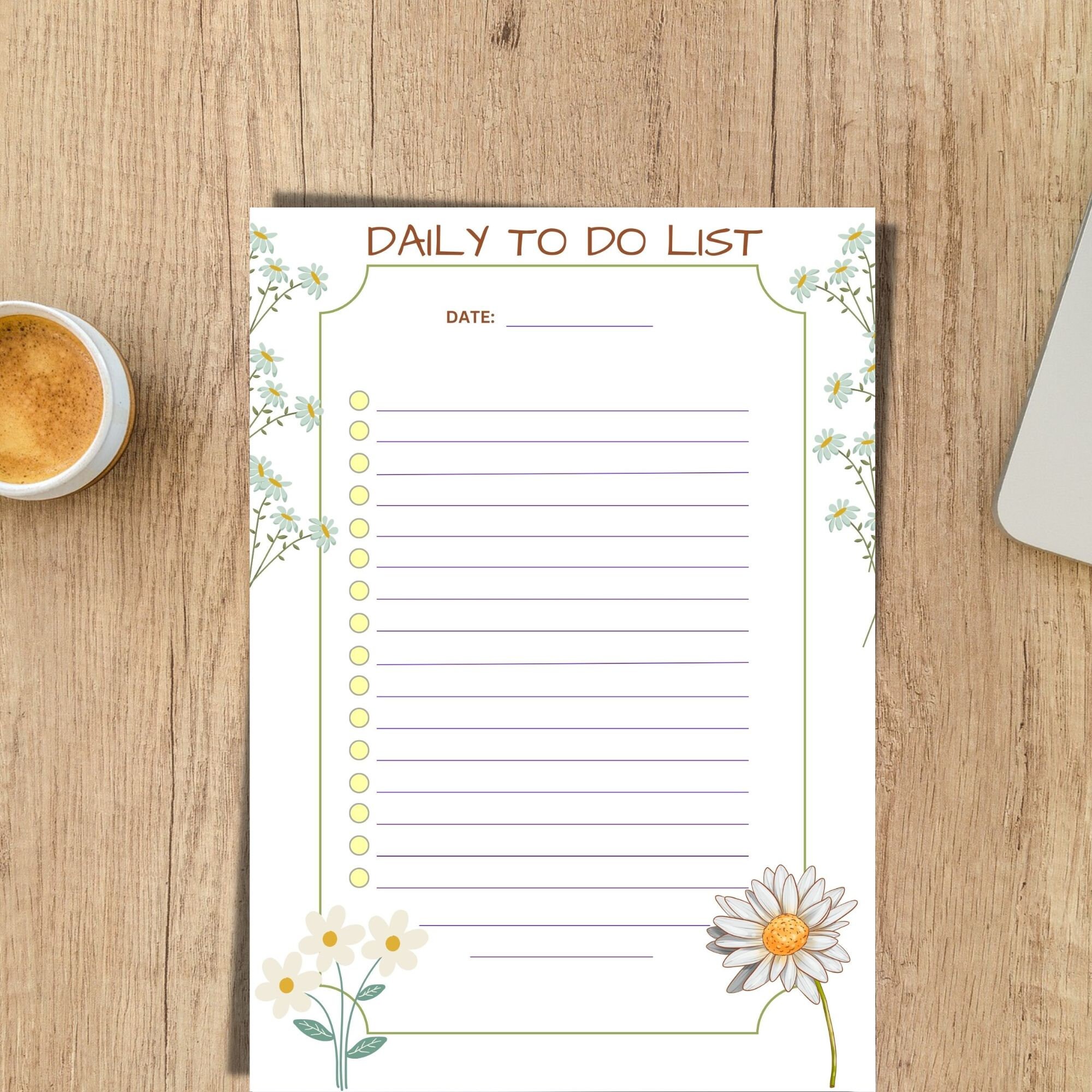 Daisy Chain Printable to Do List - Etsy
