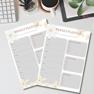 Weekly Work Planner | Work Tracker | Digital Printable | Digital ...