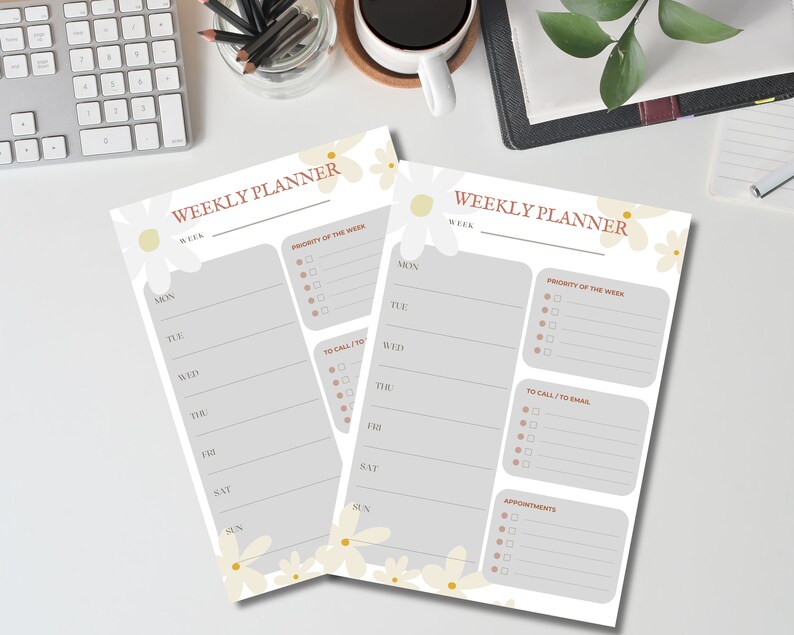 Weekly Work Planner | Work Tracker | Digital Printable | Digital ...