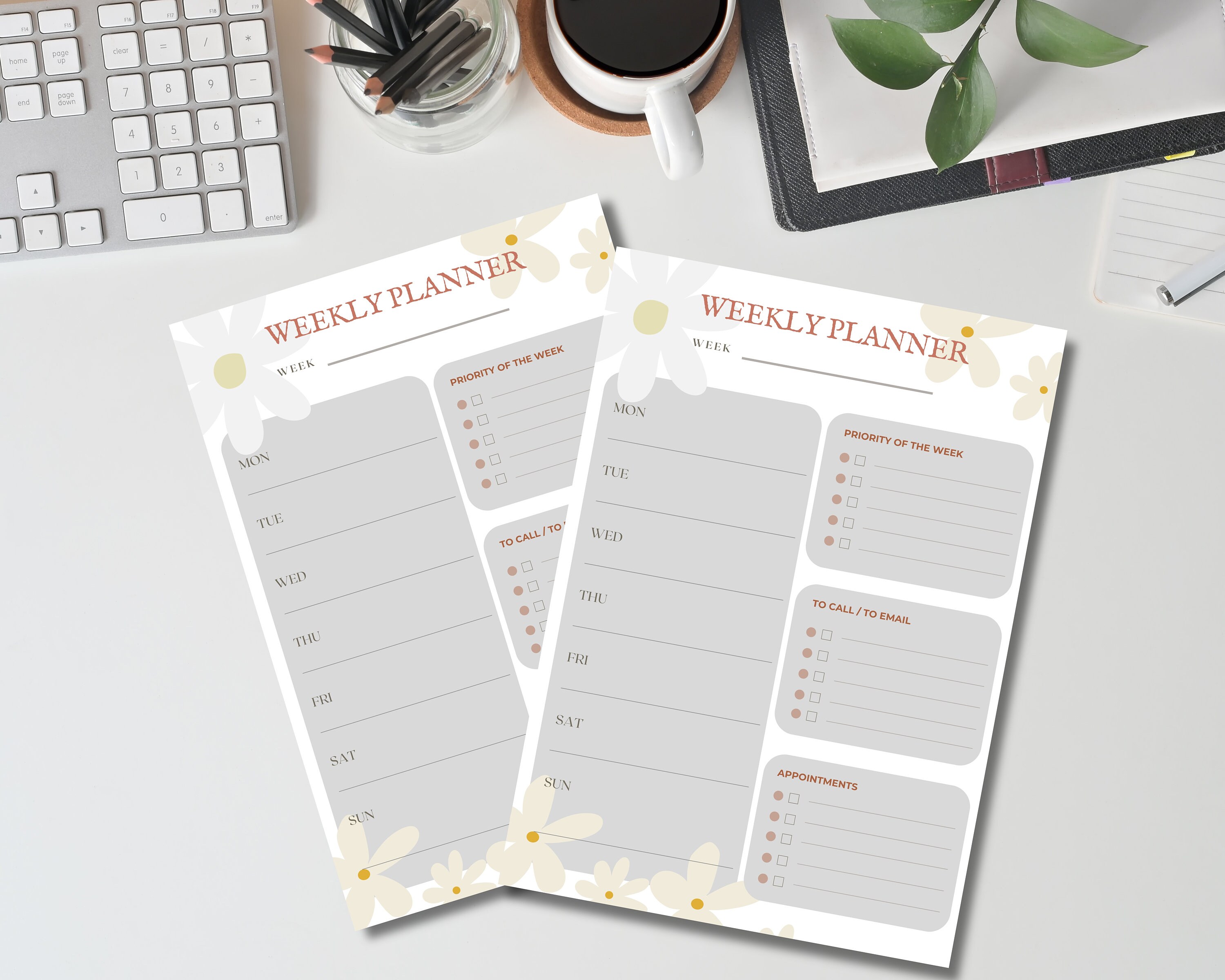 Weekly Work Planner | Work Tracker | Digital Printable | Digital ...