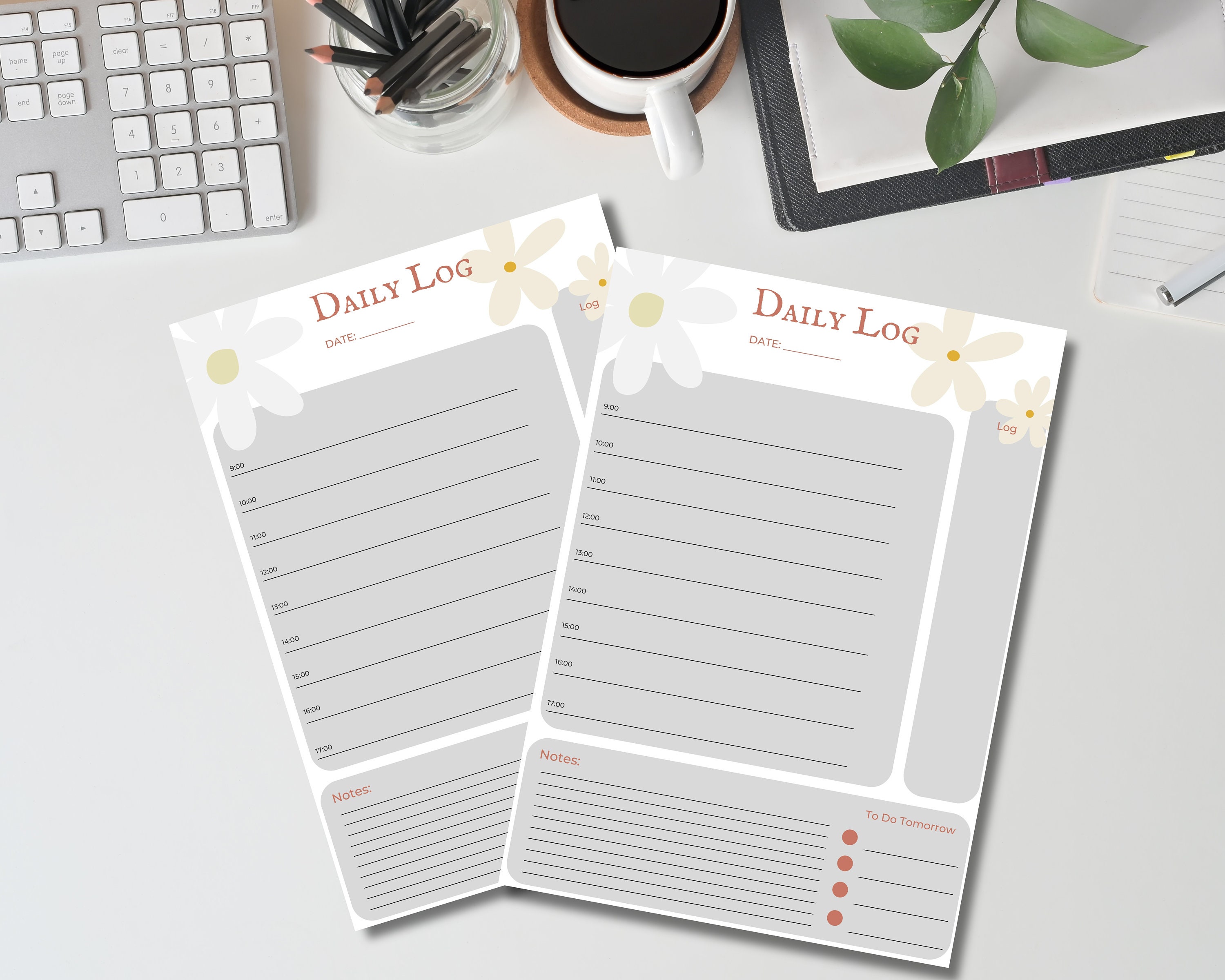 Hourly Planner Daily Work Tracker Work Log Work Planner Digital ...