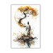 Oriental Lady Wall Decor Zen Meditation Woman Brown Orange Canvas Print ...