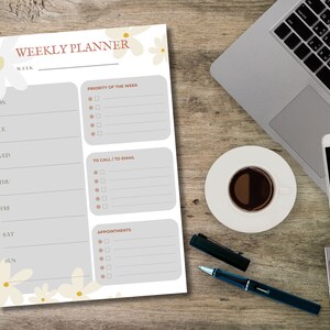 Weekly Work Planner | Work Tracker | Digital Printable | Digital ...