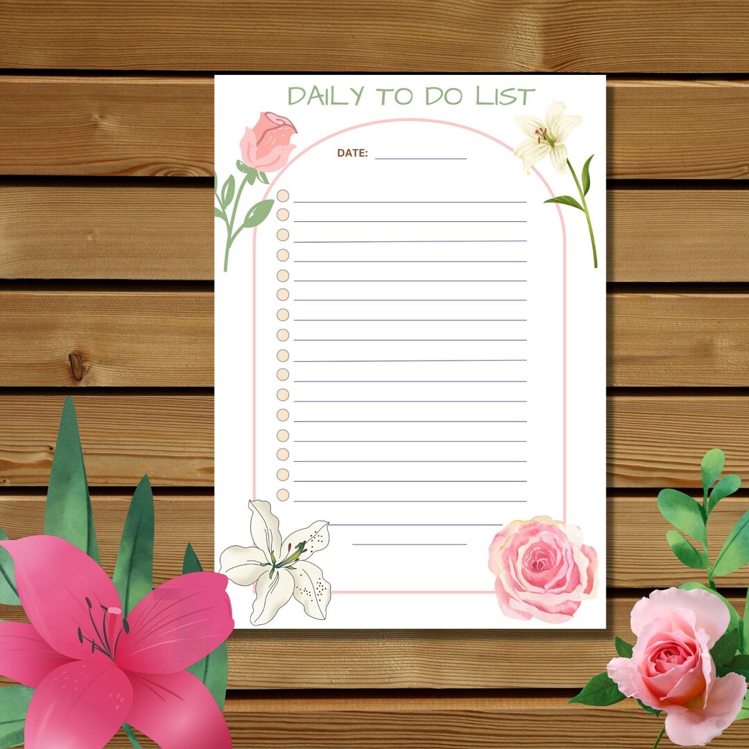 Lily Rose Printable to Do List - Etsy