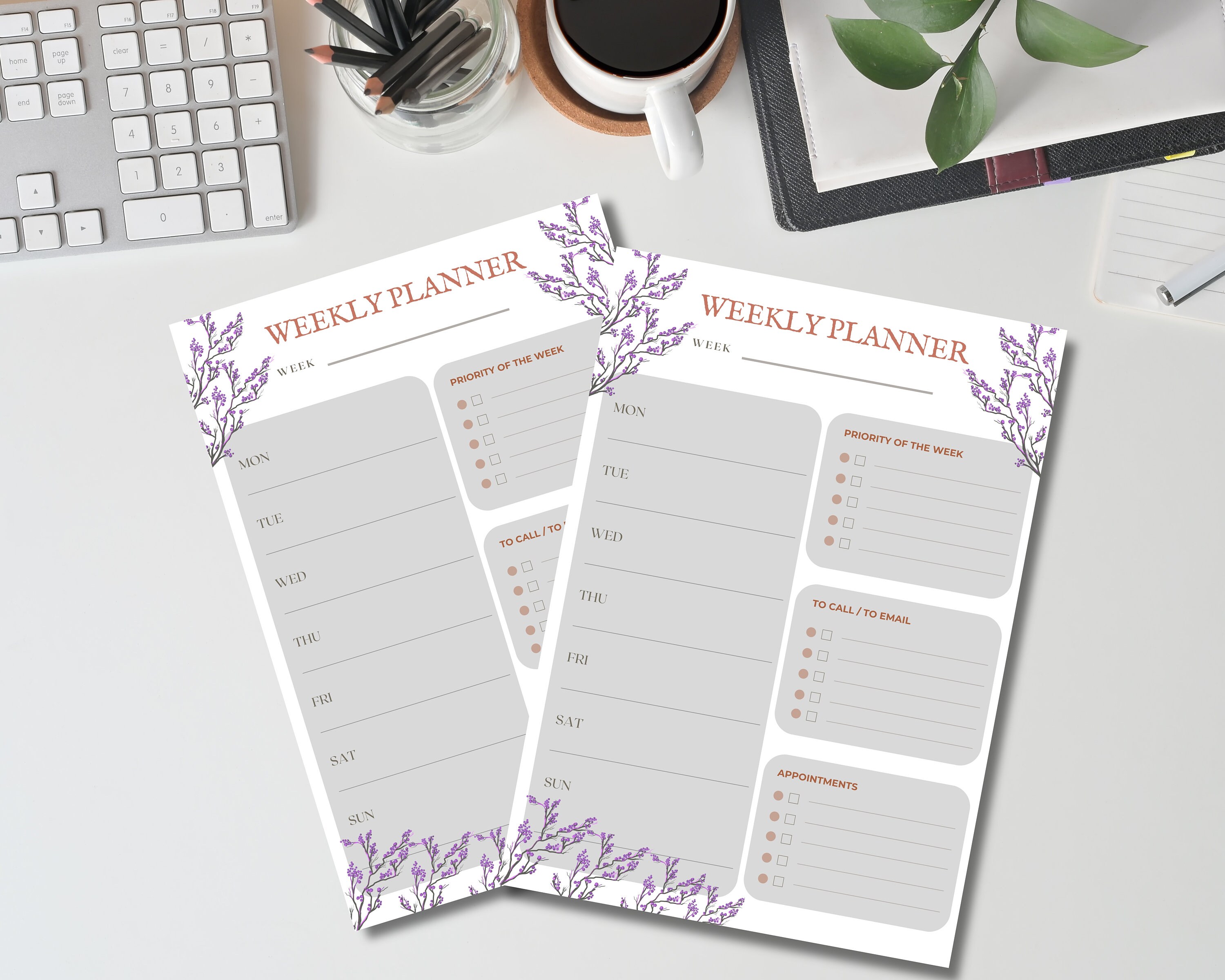 Weekly Work Planner Work Tracker Digital Printable Digital Download ...