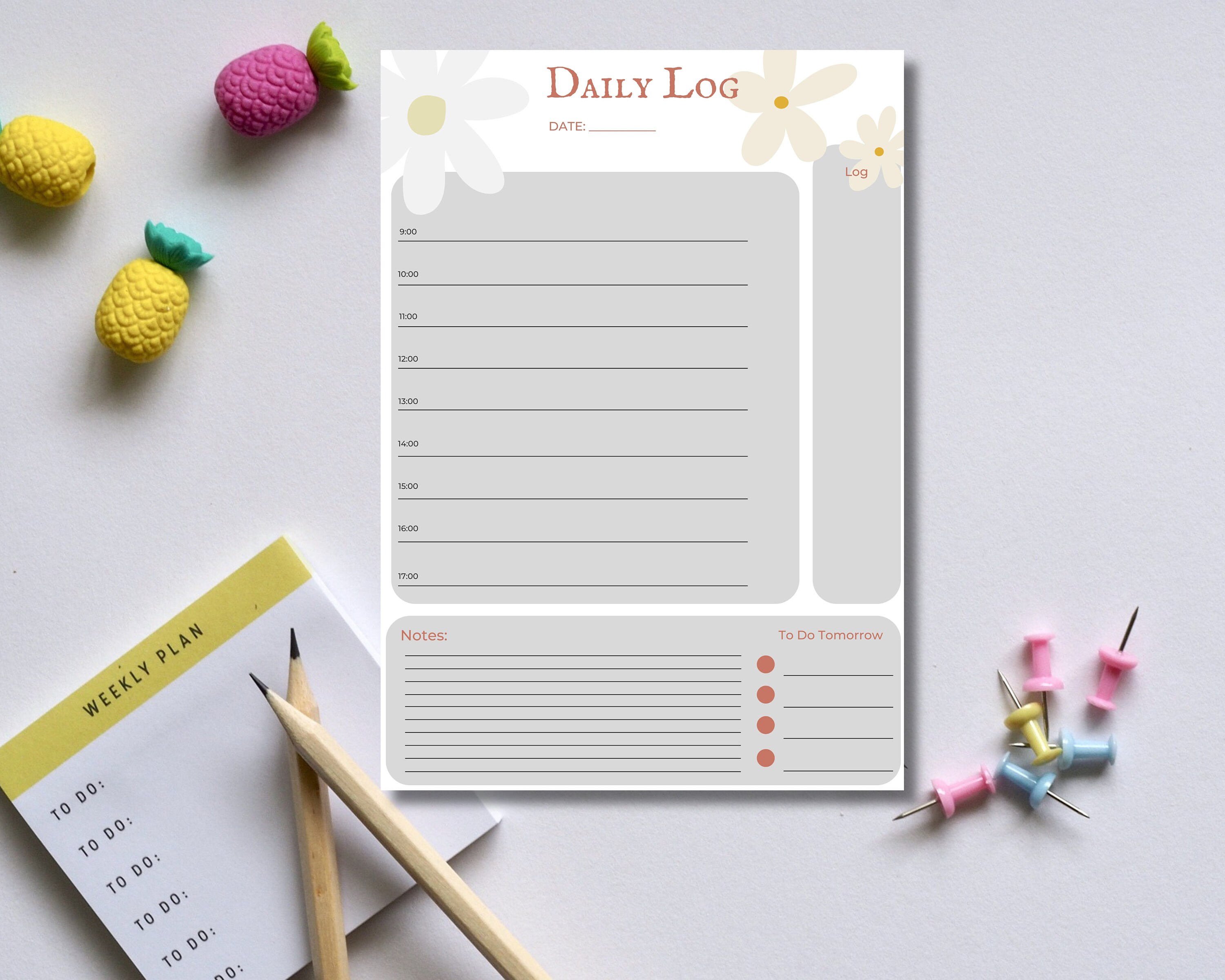 Hourly Planner Daily Work Tracker Work Log Work Planner Digital ...
