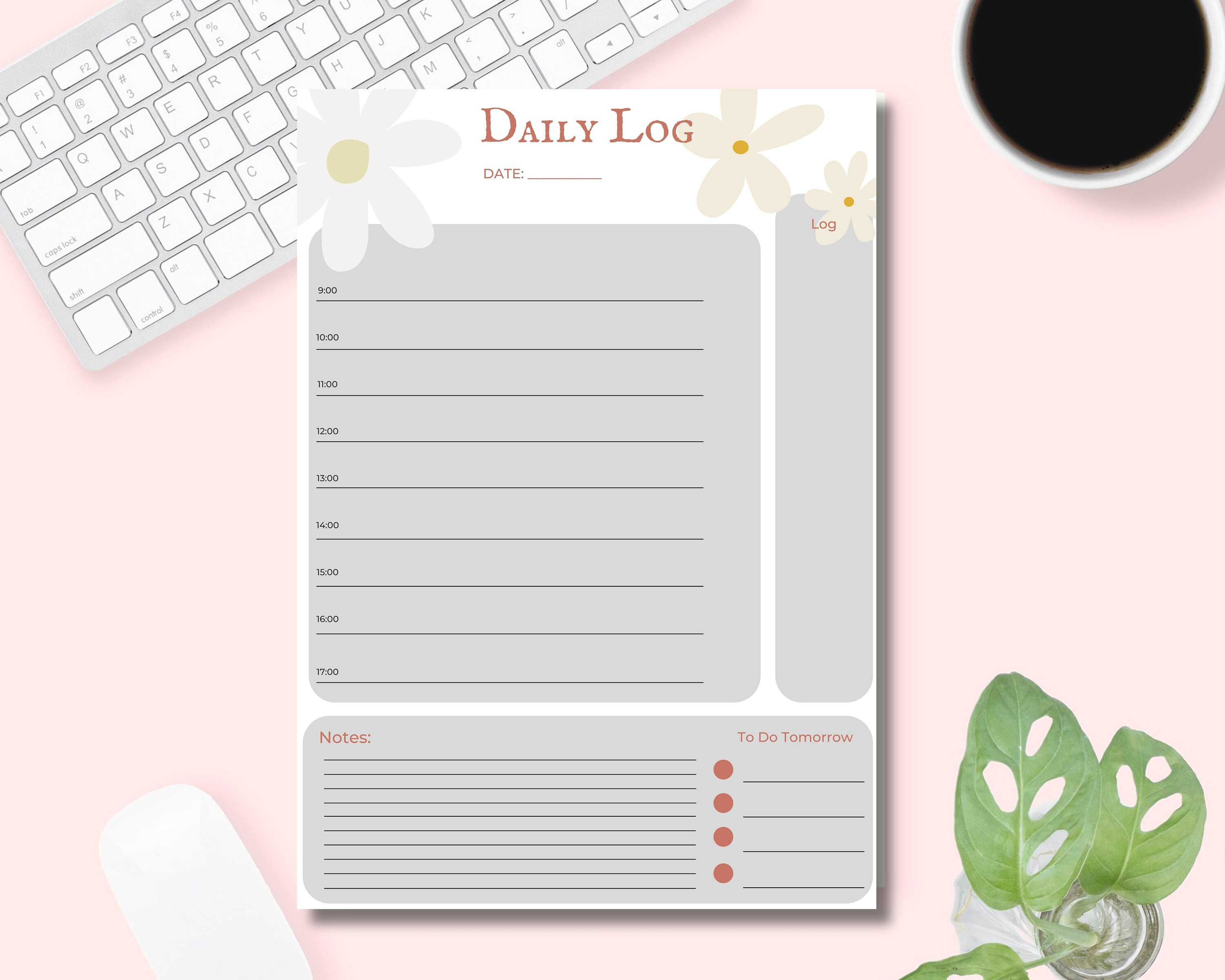 Hourly Planner Daily Work Tracker Work Log Work Planner Digital ...