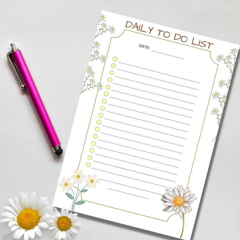 Daisy Chain Printable to Do List - Etsy
