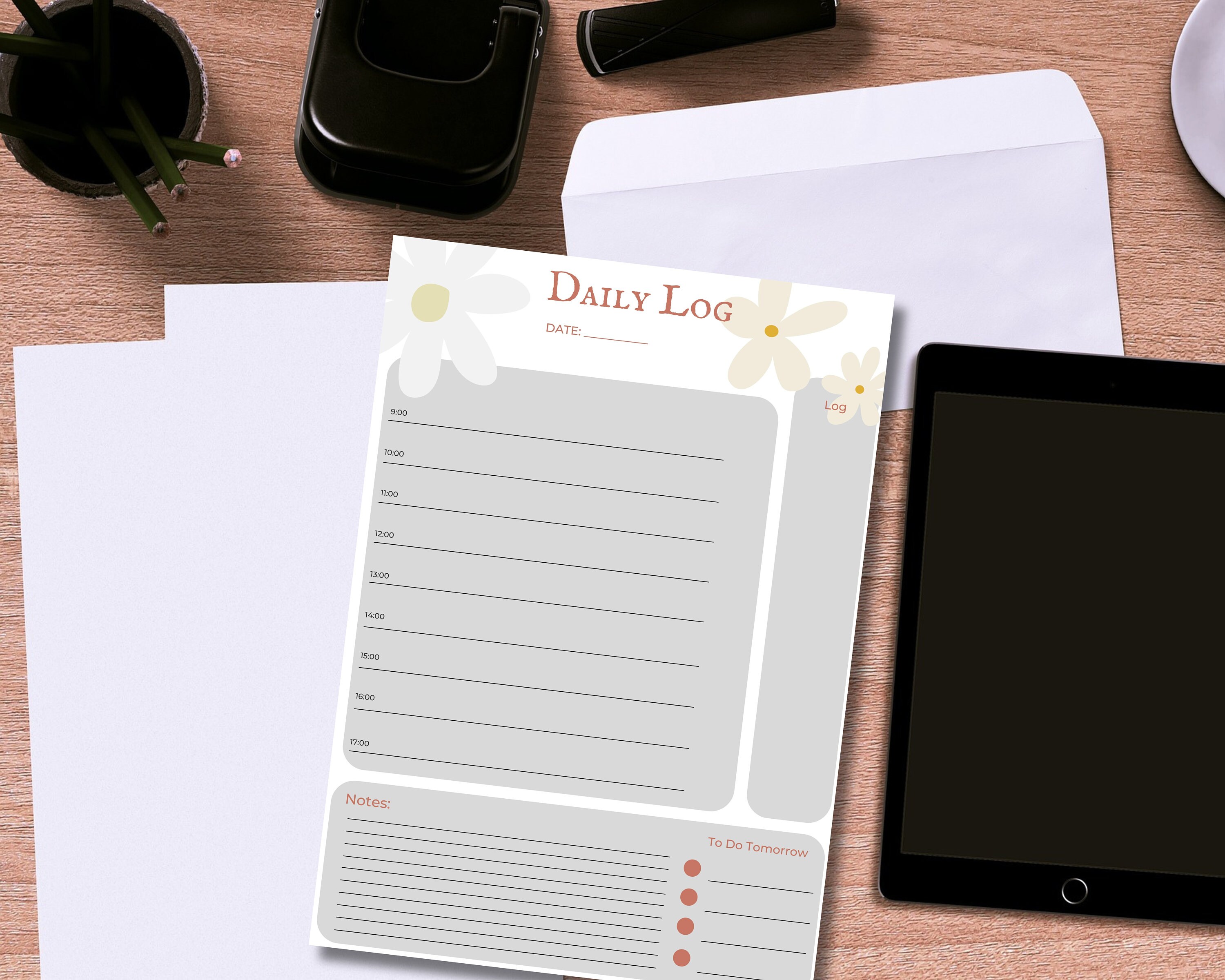 Hourly Planner Daily Work Tracker Work Log Work Planner Digital ...
