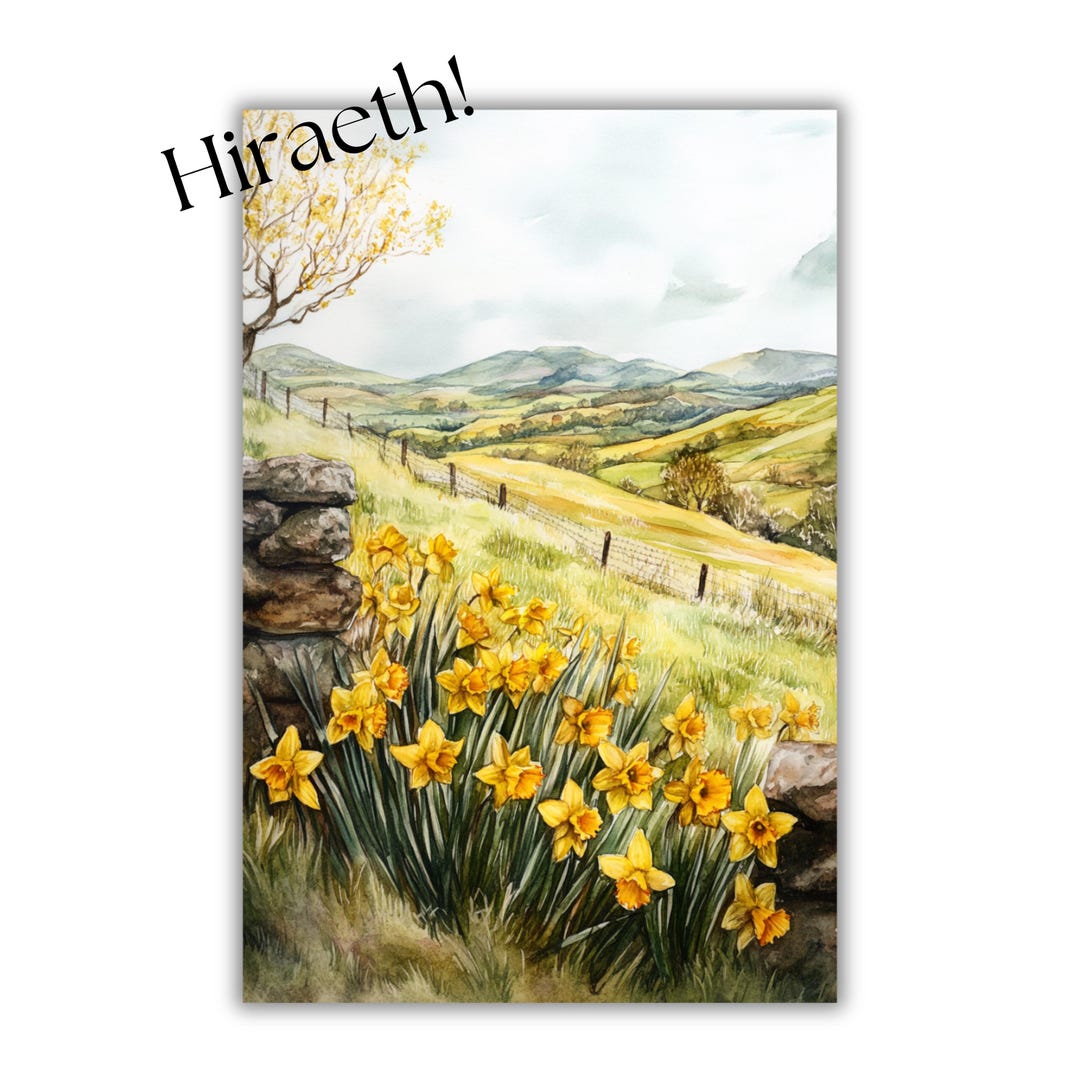 Wales Art Welsh Landscapes Art Print Daffodils Artwork Wales Painting ...